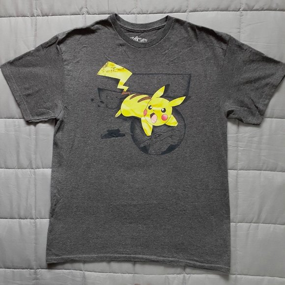 Pokemon | Shirts | Pikachu Pokmon Graphic Tee Grey Classic Design Mens ...